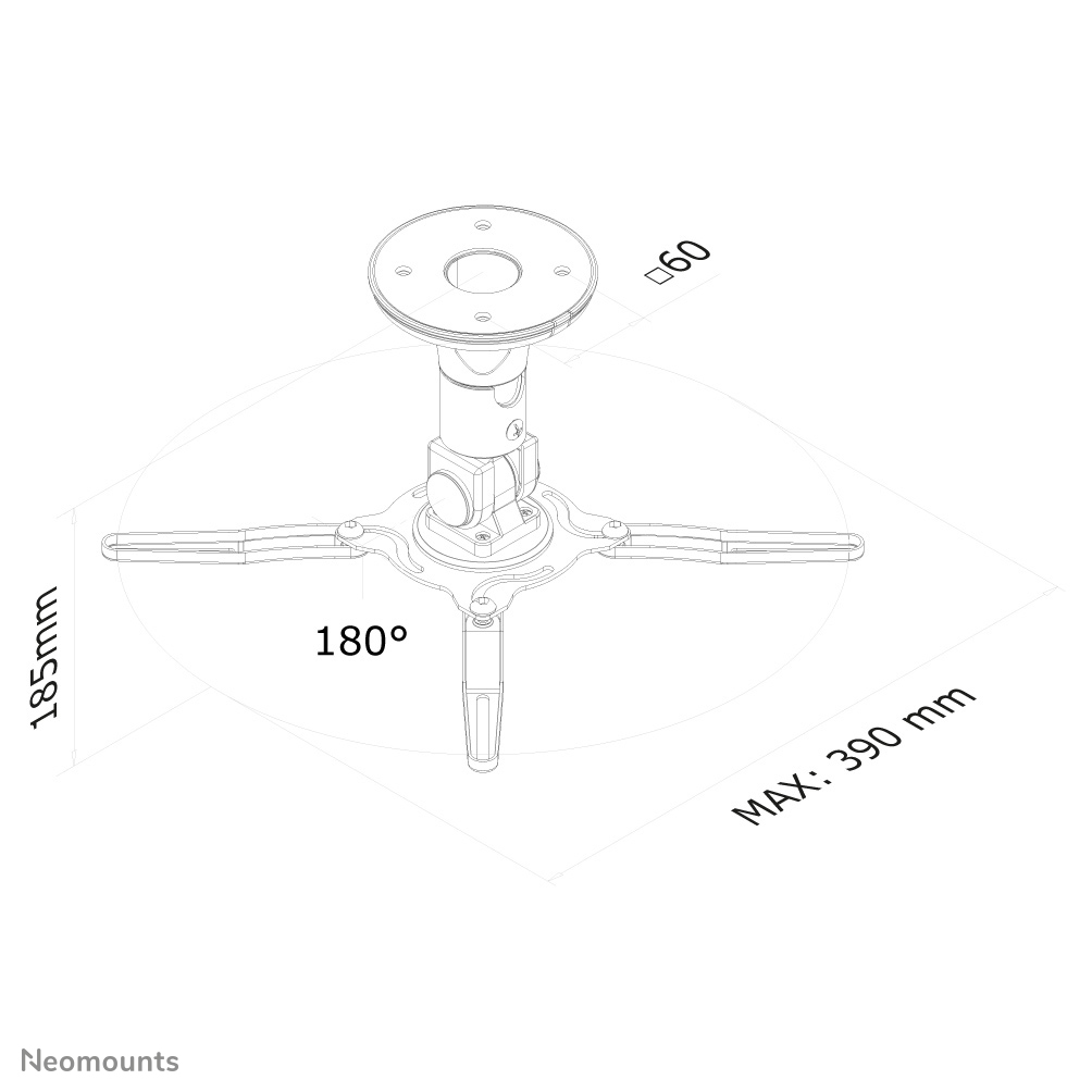BEAMER-C50 - Neomounts BEAMER-C50 Beamer ceiling mount - h 18,5 cm - fu